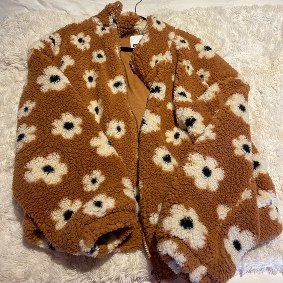 PacSun | Jackets & Coats | Brown Cropped Fuzzy Jacket | Poshmark